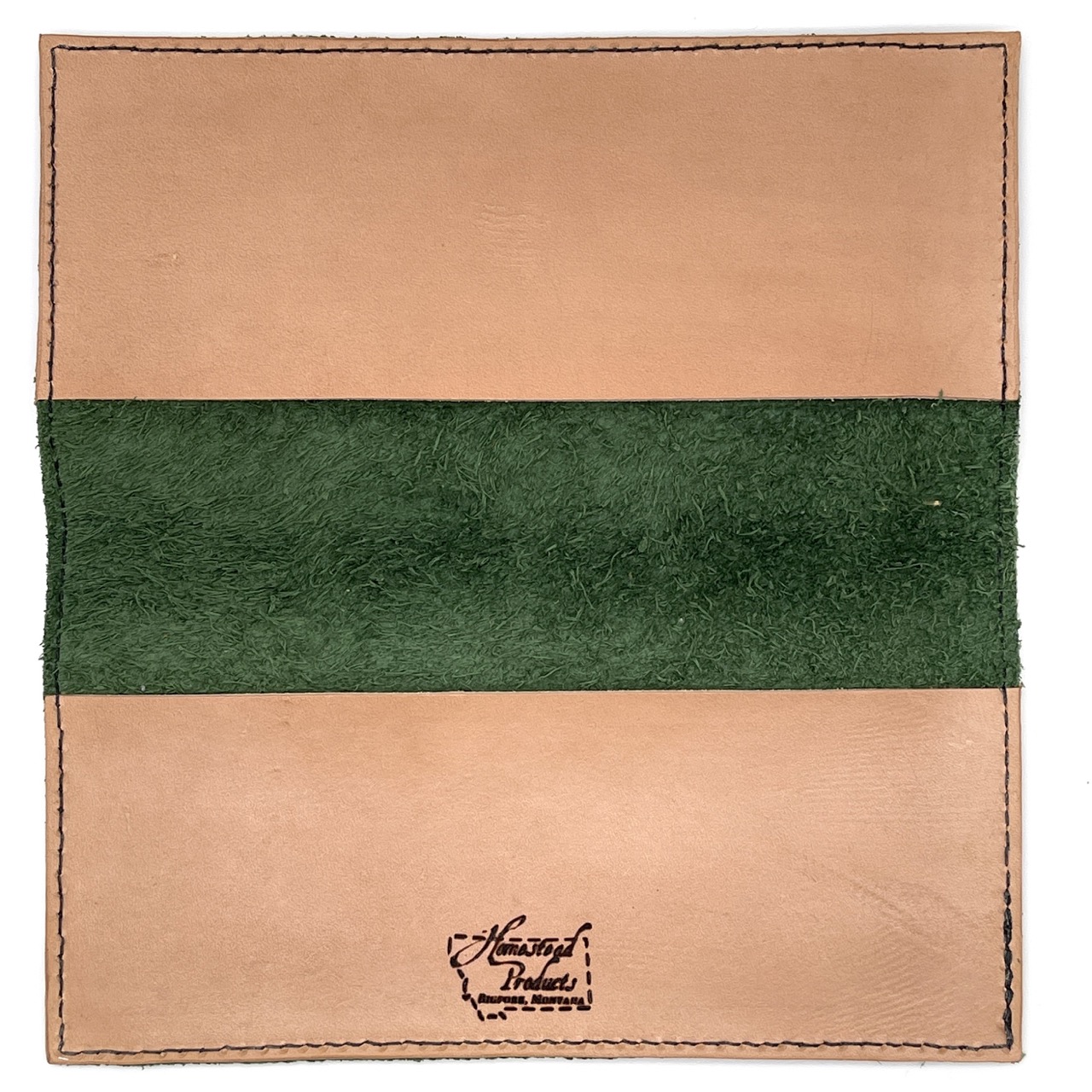 Leather Checkbook Covers – Green Antique Inside Large – Homestead Products